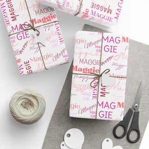 Custom Name Collage Personalized Wrapping Paper, Custom Name Wrapping ...