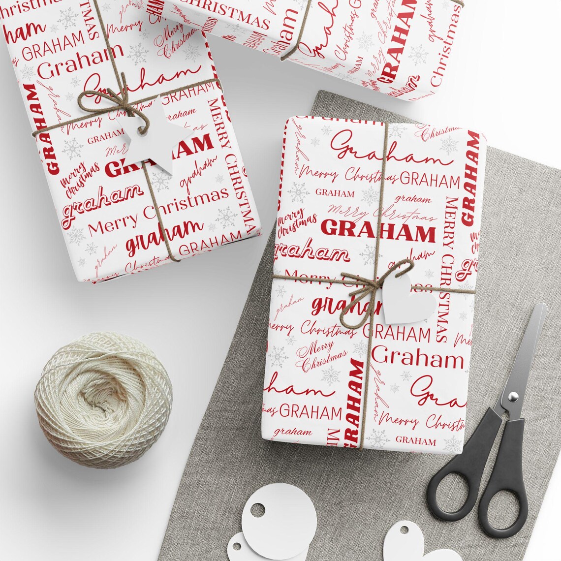 Personalized Christmas Wrapping Paper, Custom Name Collage Wrapping ...
