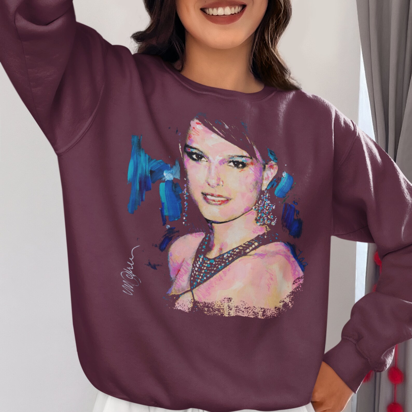 Natalie Portman Graphic T-shirt, Hoodie, Sweatshirt, Celebrity Portrait ...