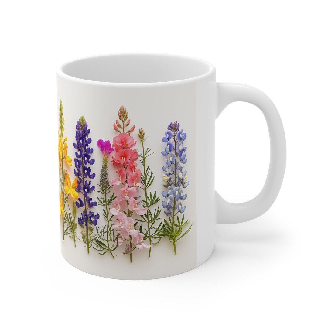 Spring Wildflower Mug Pressed Flowers Mug Ceramic Mug 11oz Gifts for ...