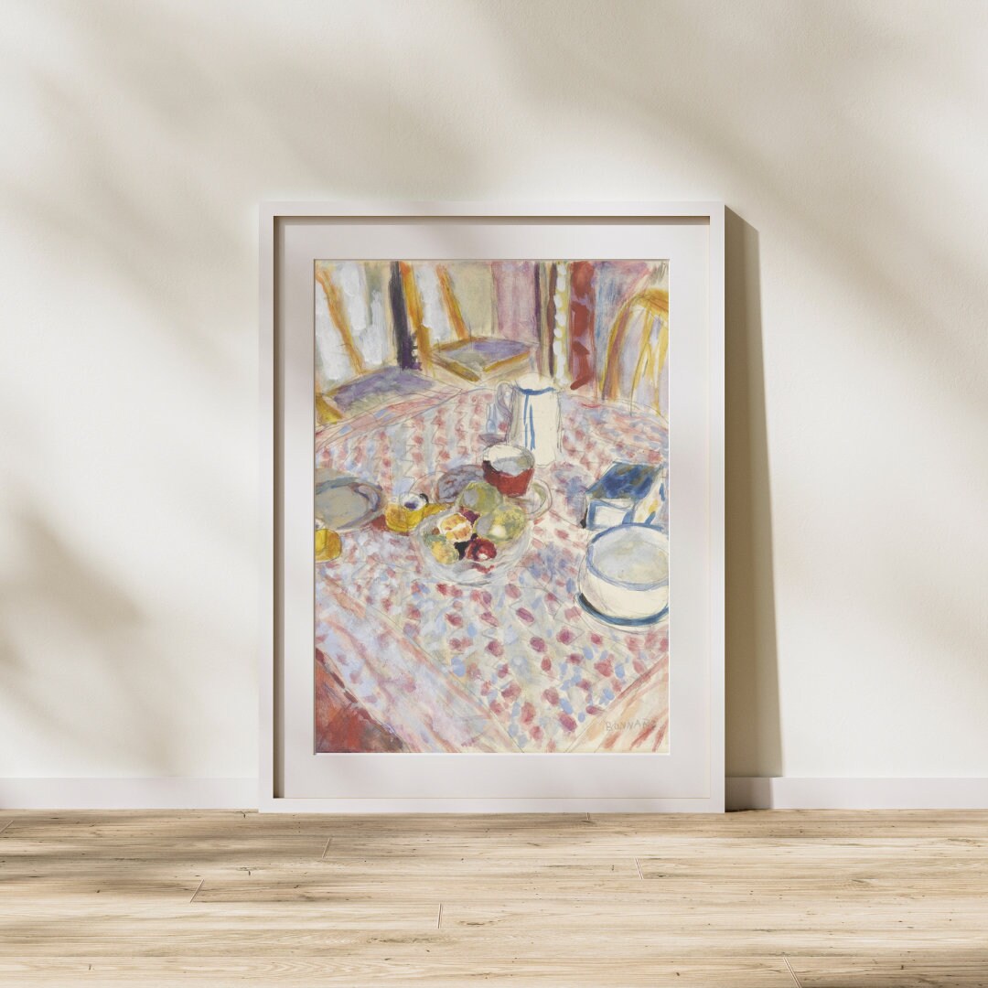 Still Life on a Red Checkered Tablecloth | Pierre Bonnard | Digital ...