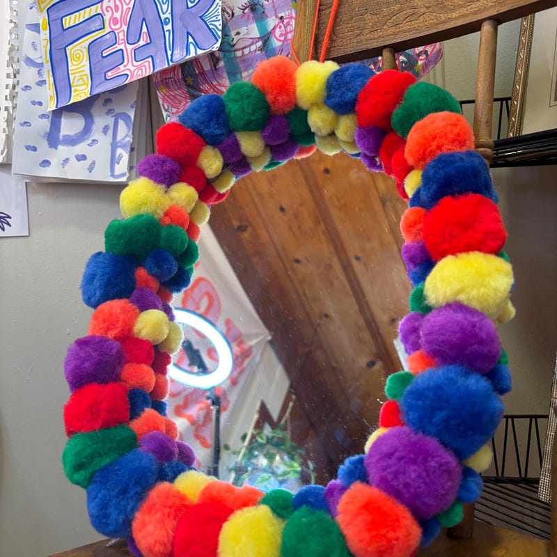 Pom Pom Mirror - Etsy