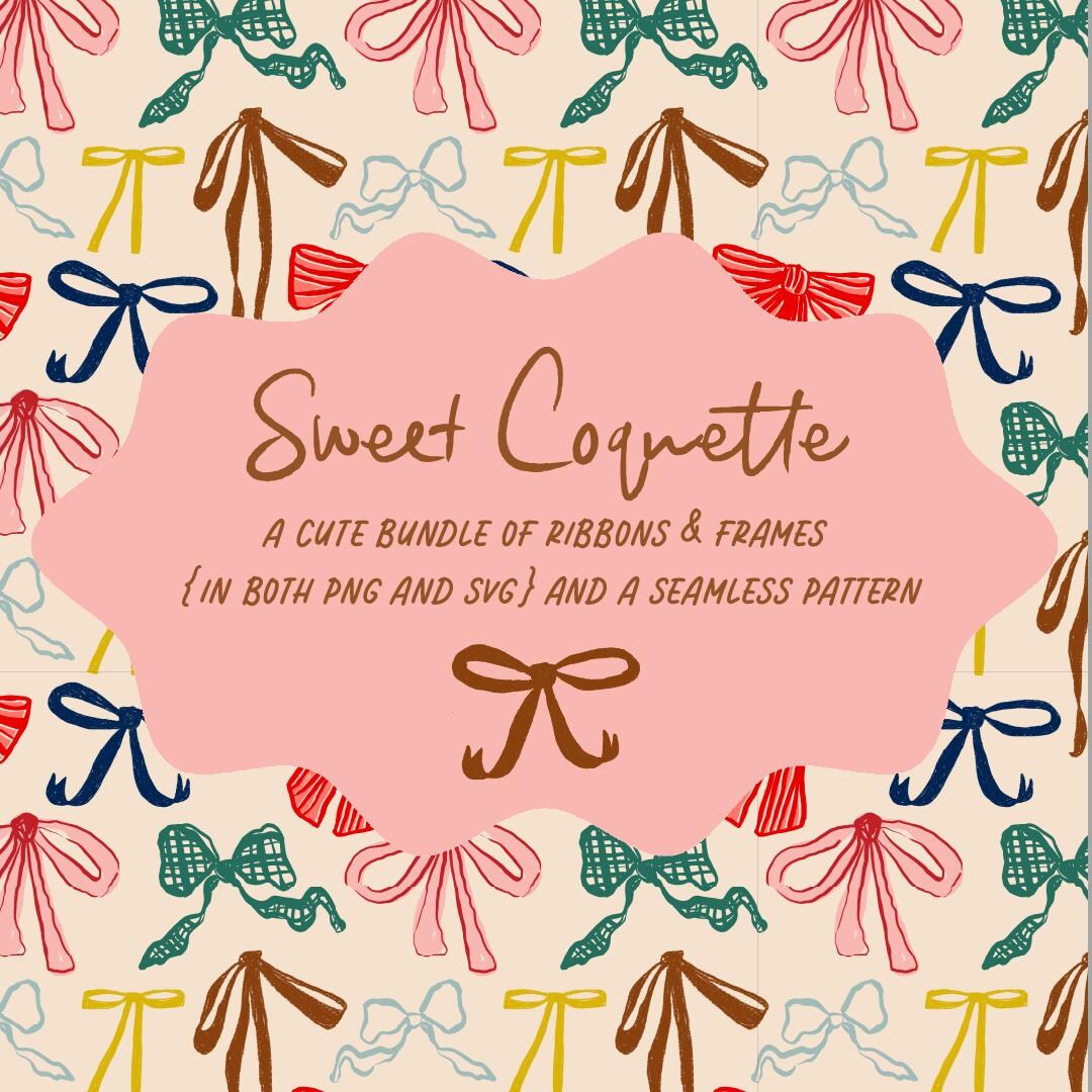 Coquette Bows Png | Coquette Ribbon Bundle Svg | Hand Drawn Bow Clip ...