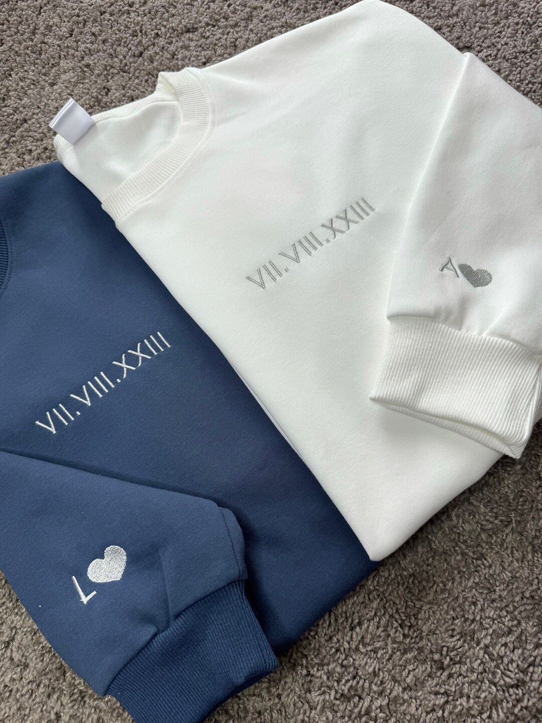 Custom Roman Number Embroidered Sweatshirt | Roman Numeral Design ...