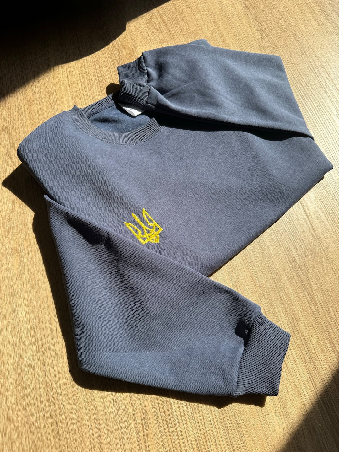 Trident Coat of Arms Embroidered Ukrainian Sweatshirt Solidarity With ...