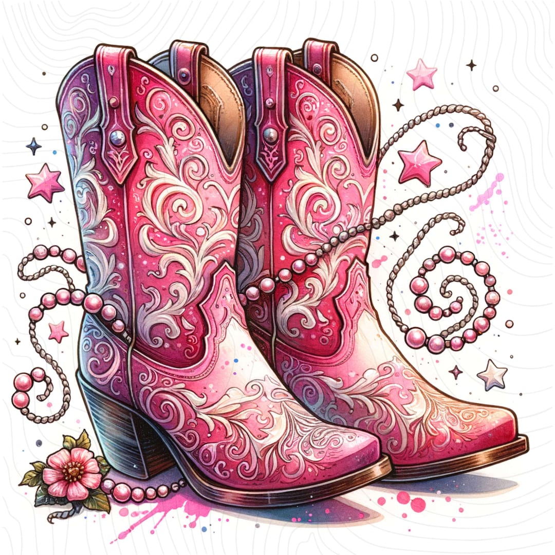 Boots and Pearls PNG, Pearl Bow Cowgirl Boots Png, Summer Vibes ...
