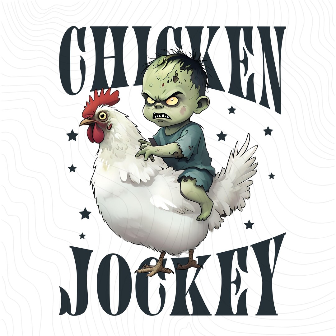 Chicken Jockey PNG Funny Zombie Riding Chicken Digital Download Cute ...