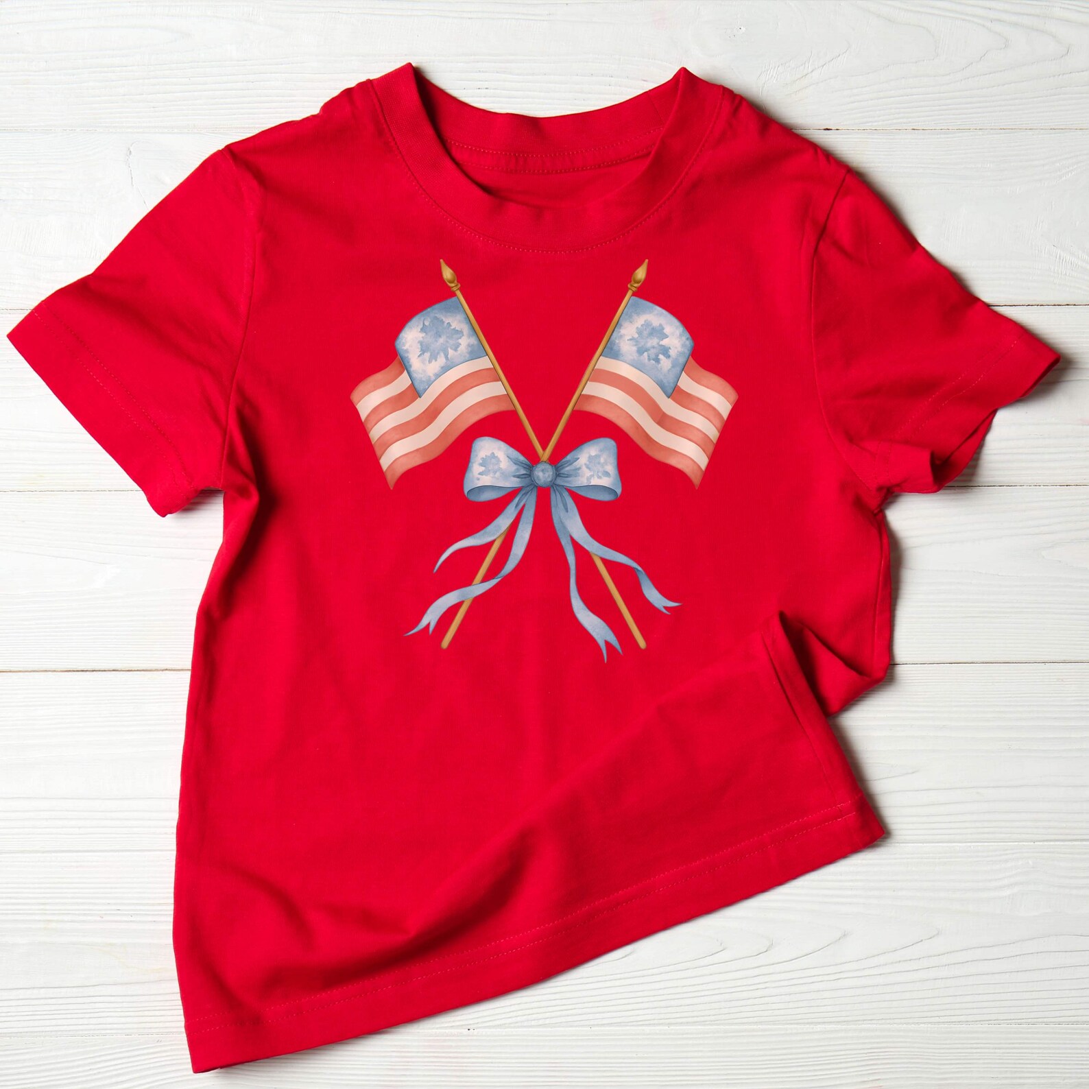 Coquette Watercolor American Flags PNG, Preppy Flag, Preppy Patriotic ...