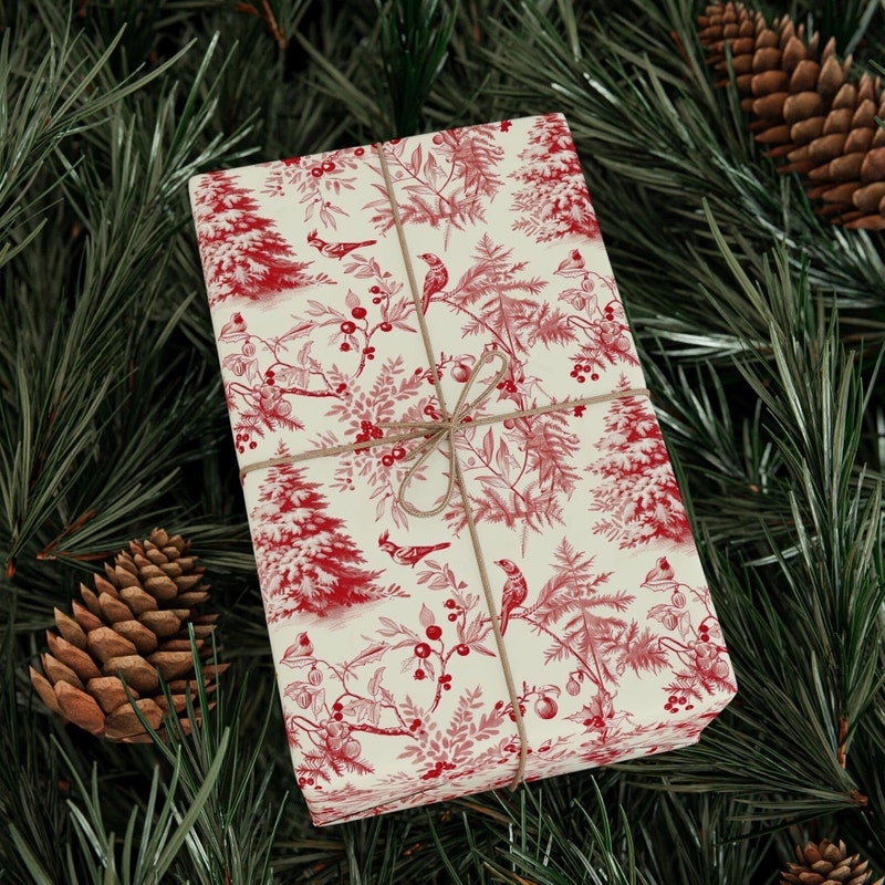 Red Toile Paper - Etsy