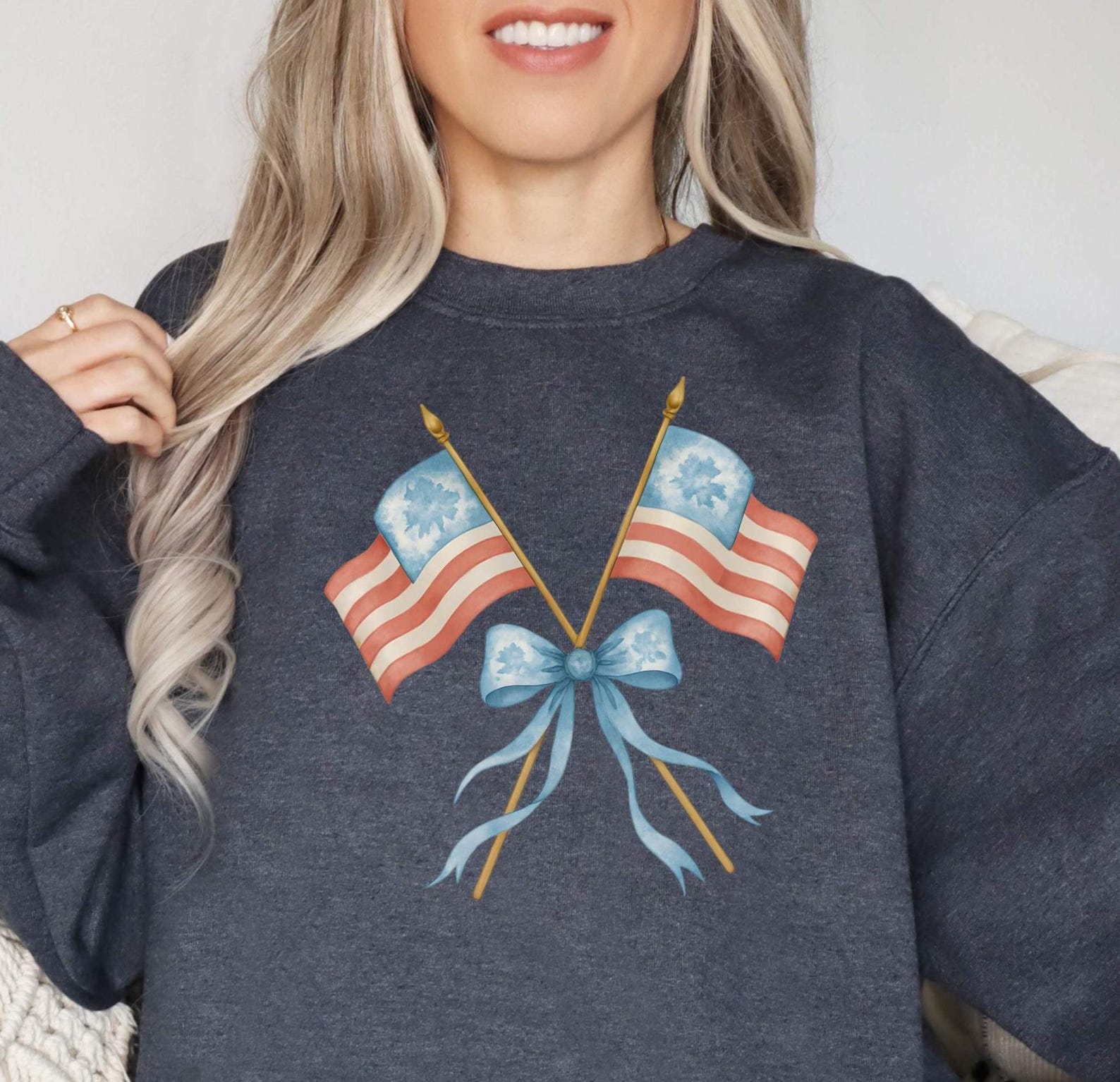 Coquette Watercolor American Flags PNG, Preppy Flag, Preppy Patriotic ...