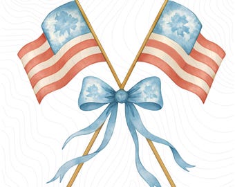 Preppy American Flag PNG, Preppy Bow Flag, Preppy Patriotic Clip Art ...