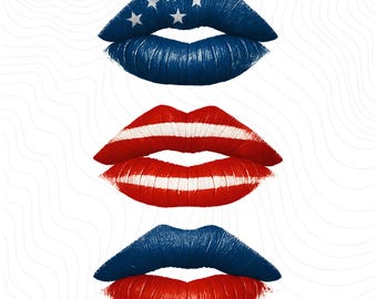 Fourth of July Png Patriotic Lips Png Files for Sublimation 4th of July ...