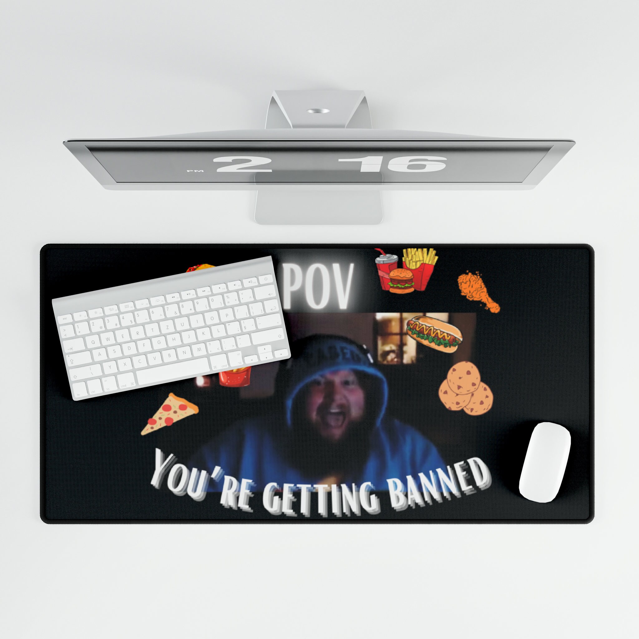 Caseoh POV You're Getting Banned Funny Meme Mouse Pad, Desk Mat, Great ...
