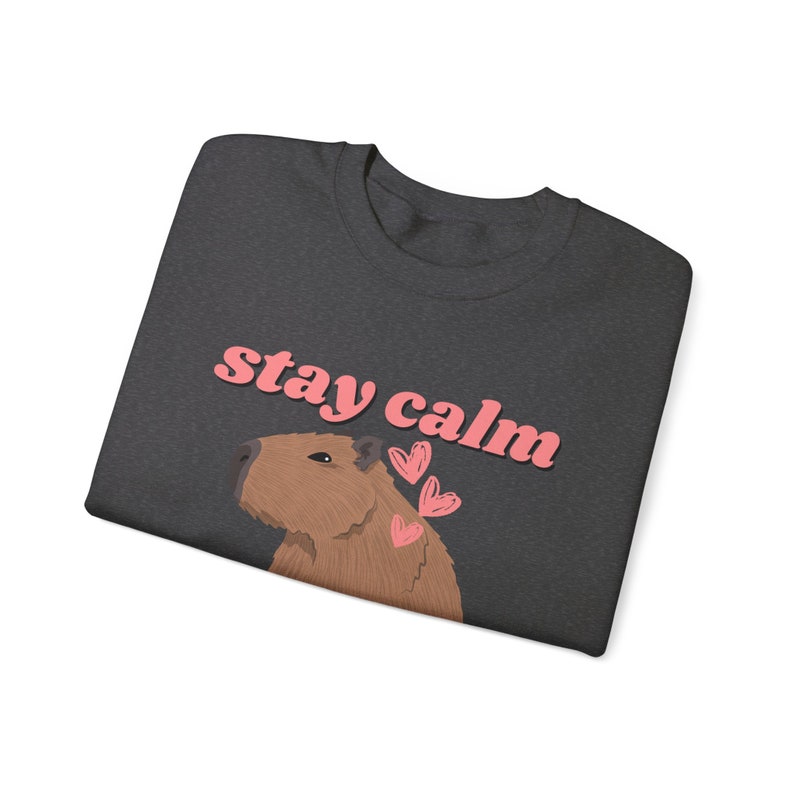 Stay Calm Be Capybara Funny Meme Crewneck, Cool Capybara Crewneck ...