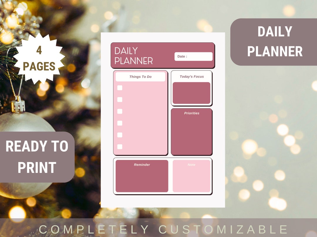 Editable Daily Planner Template, Daily and Weekly to Do List ...
