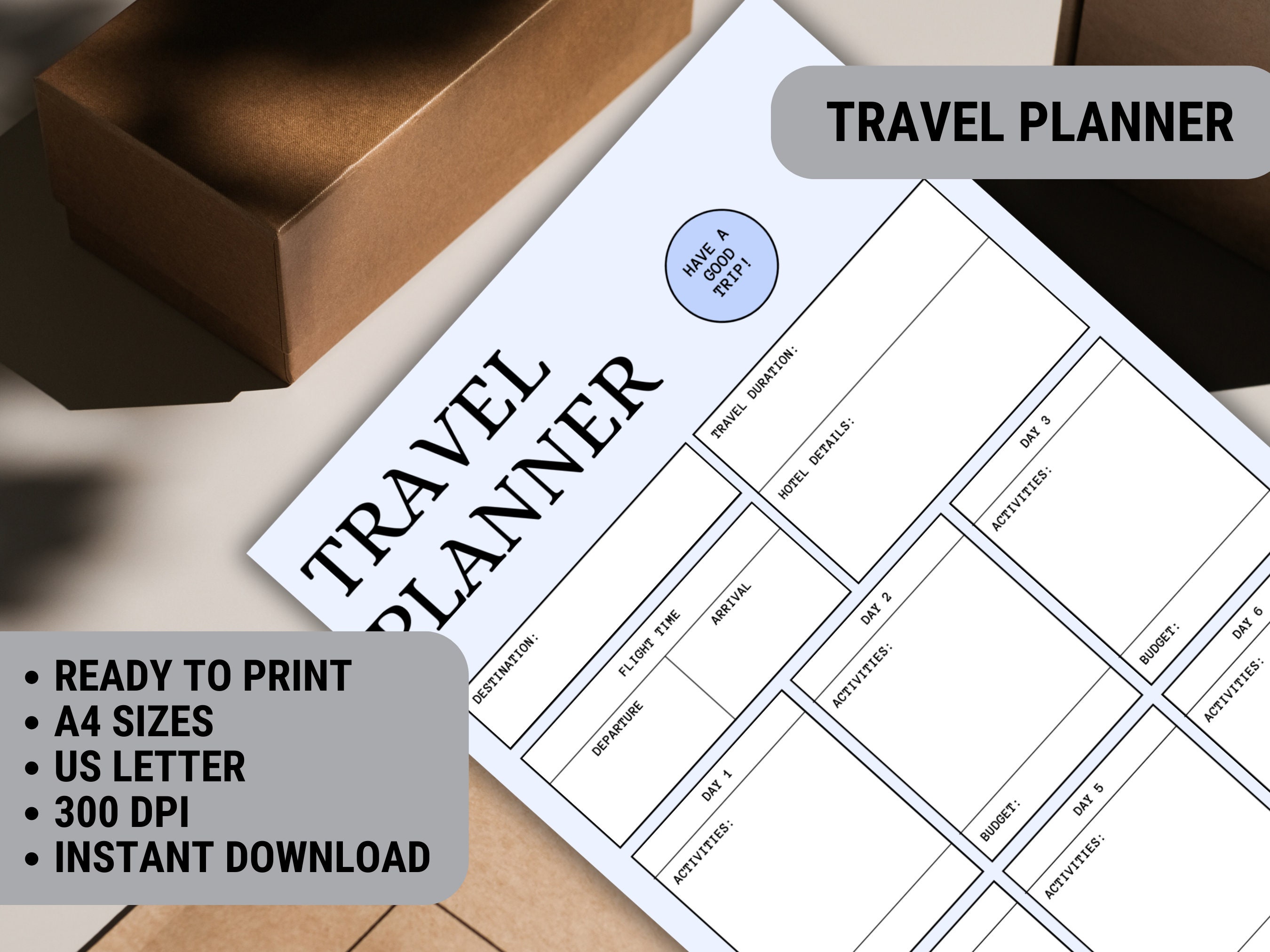Editable Travel Planner Template, Customize in Canva, Flight Time ...