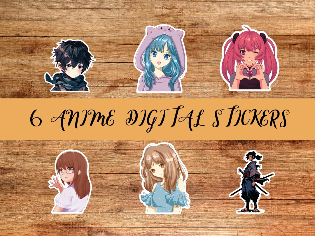 Cute Anime Digital Stickers, Planner Stickers, Goodnotes Stickers ...