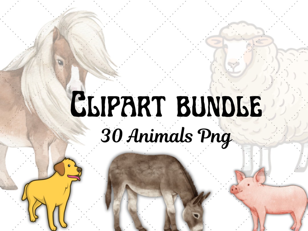 Digital Clipart, Animal Clipart, Farm Animals Png, Clipart Bundle, High ...