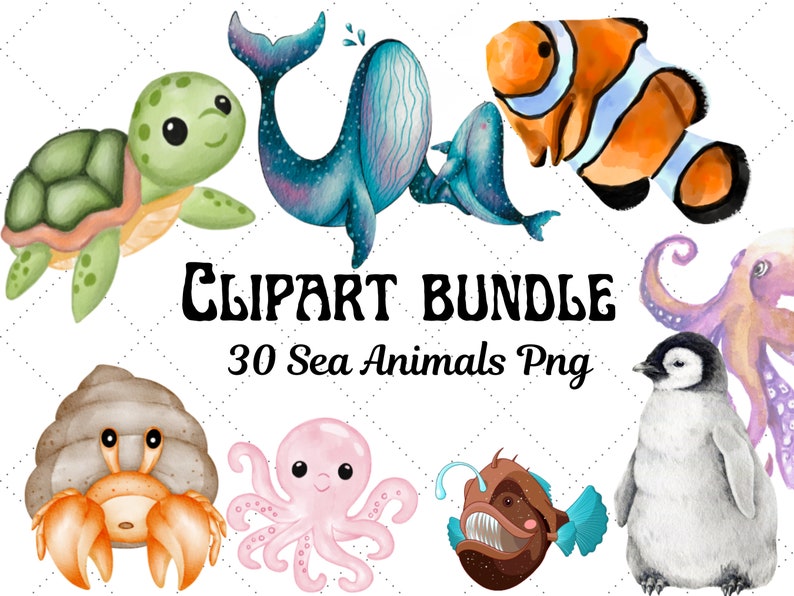 Digital Clipart, Sea Animal Clipart, Sea Animal Boot Png, Clipart ...
