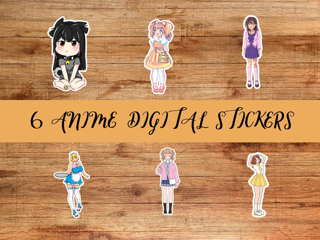 Cute Anime Digital Stickers, Planner Stickers, Goodnotes Stickers ...