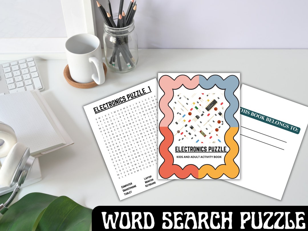 Word Search Puzzle Book: Electronics Theme (instant Download) - Etsy