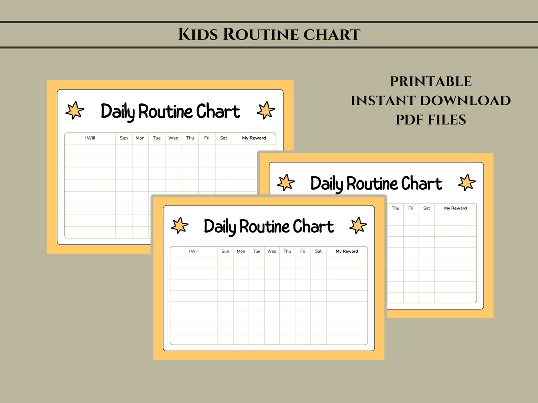 Daily Routine Chart for Kids, Toddler Routine Chart, Home School ...