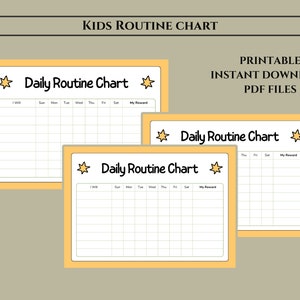 Daily Routine Chart for Kids, Toddler Routine Chart, Home School ...