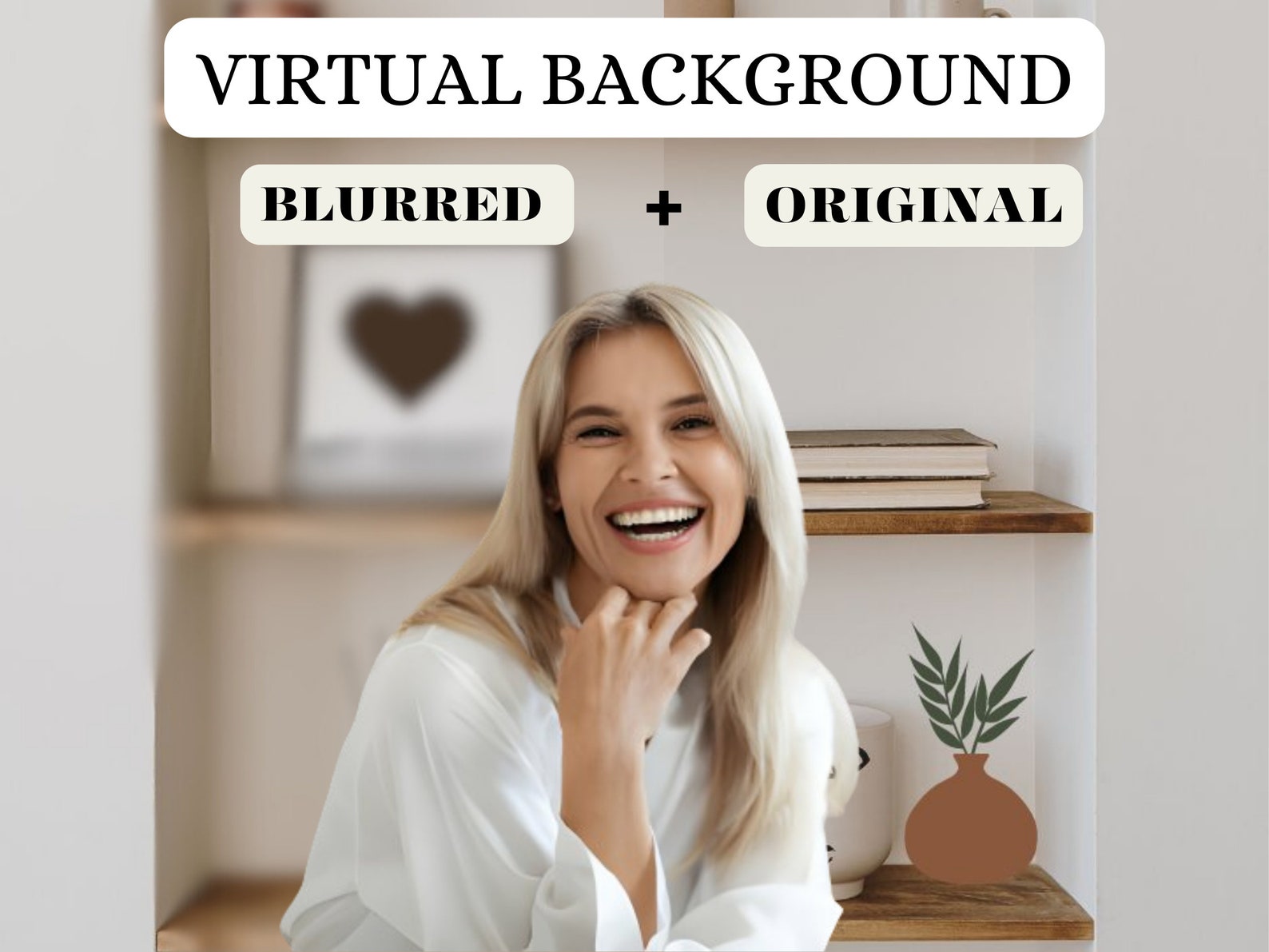 White Virtual Background | Zoom Background | Home Office Background ...