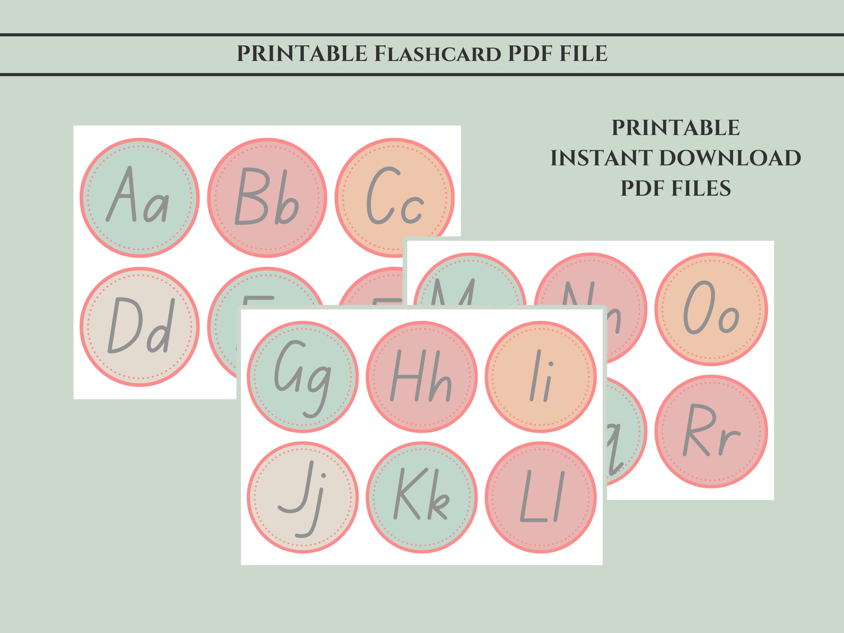 Printable Learning Flash Card, Kids School Educational Flashcard ...