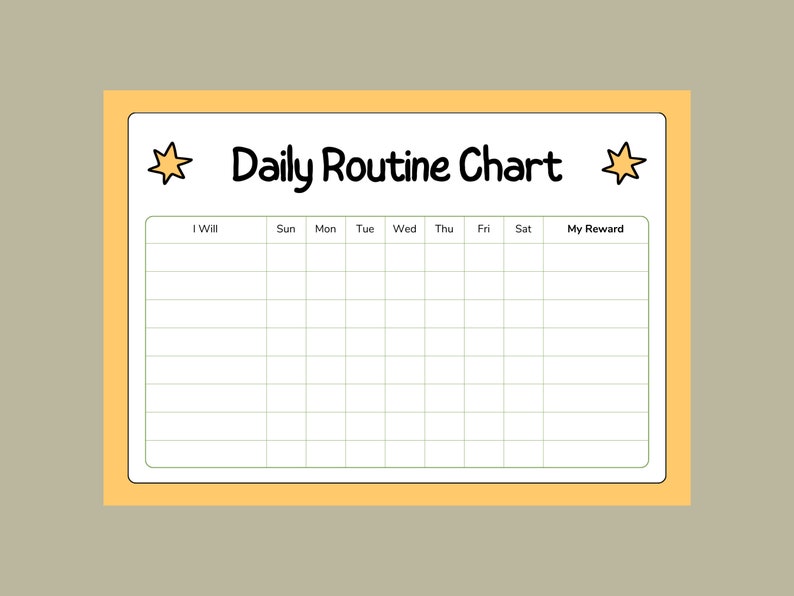 Daily Routine Chart for Kids, Toddler Routine Chart, Home School ...