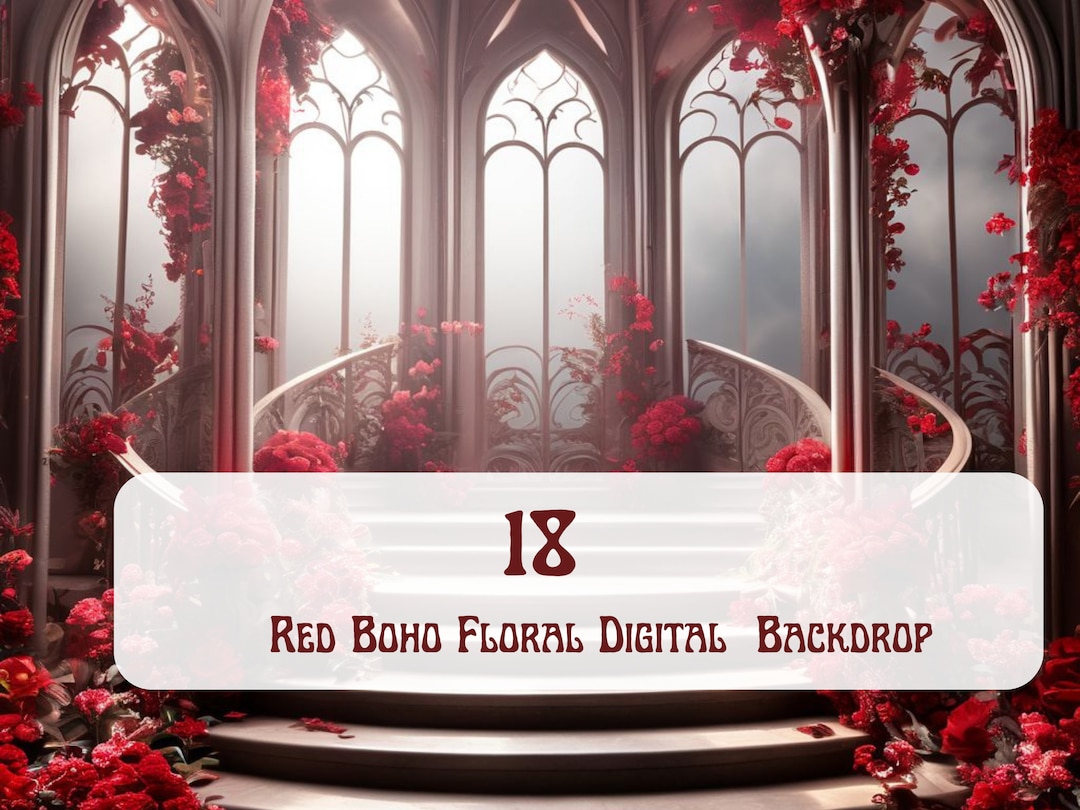 Red Boho Background, Studio Background ,photography, Digital Backdrop ...