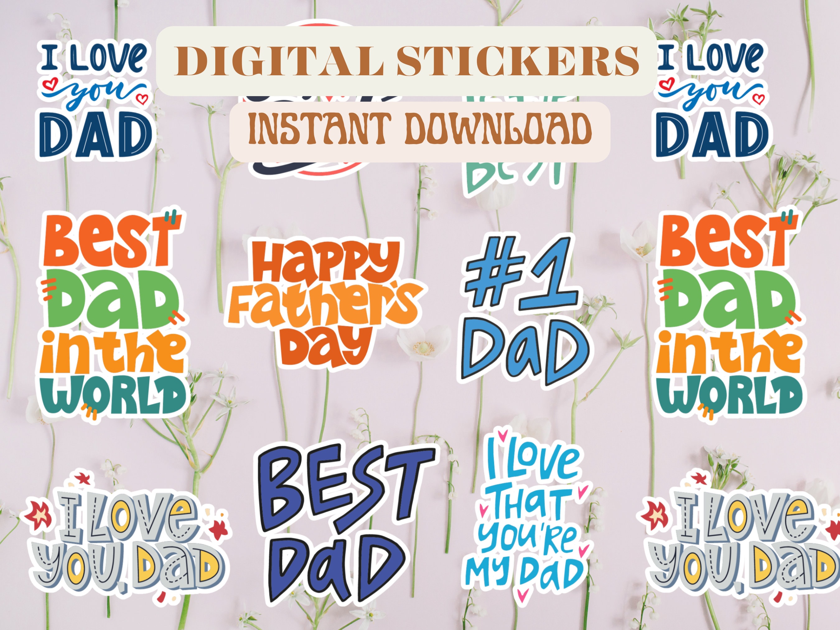 Digital Stickers, Dad's Quote Stickers, Goodnotes Stickers, Stickers ...