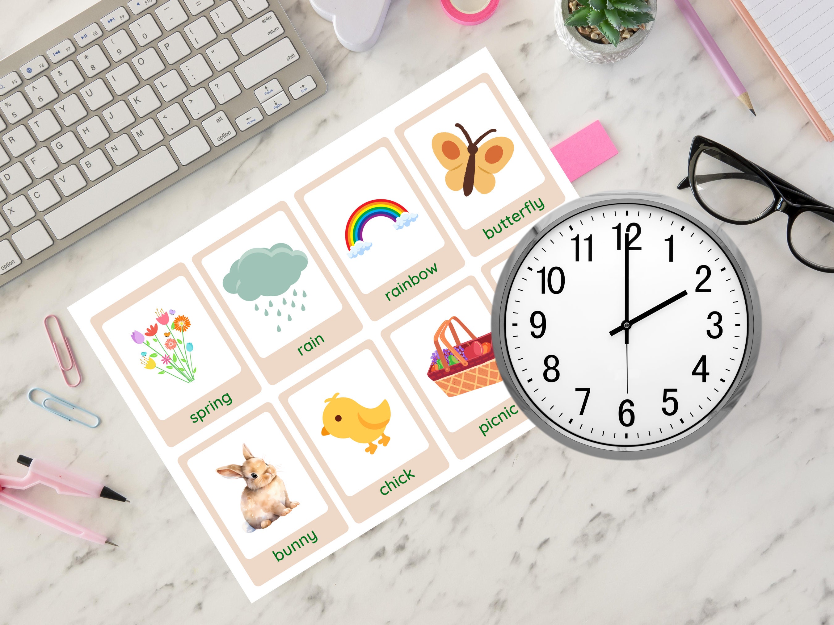Printable Learning Flash Card, Kids School Educational Flashcard ...