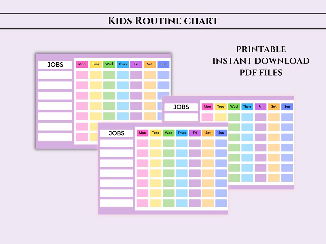 Daily Routine Chart for Kids, Toddler Routine Chart, Home School ...
