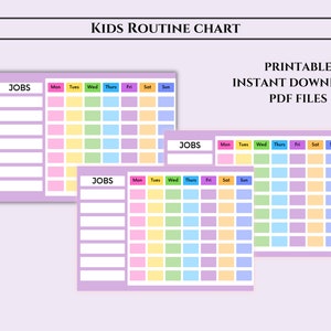 Daily Routine Chart for Kids, Toddler Routine Chart, Home School ...