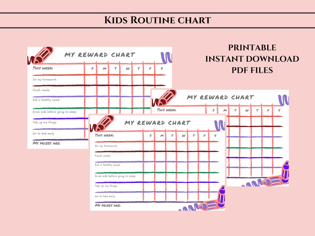 Daily Routine Chart for Kids, Toddler Routine Chart, Home School ...
