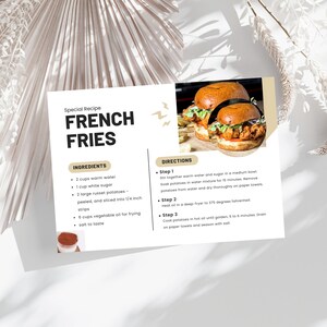 Printable Recipe Card, Editable Recipe Card Template, Recipe Card Edit ...