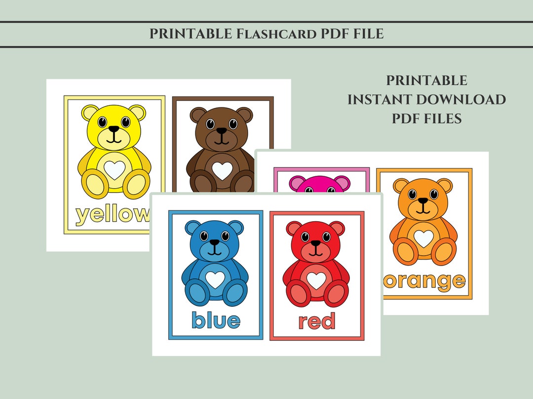 Printable Learning Flash Card, Kids School Educational Flashcard ...