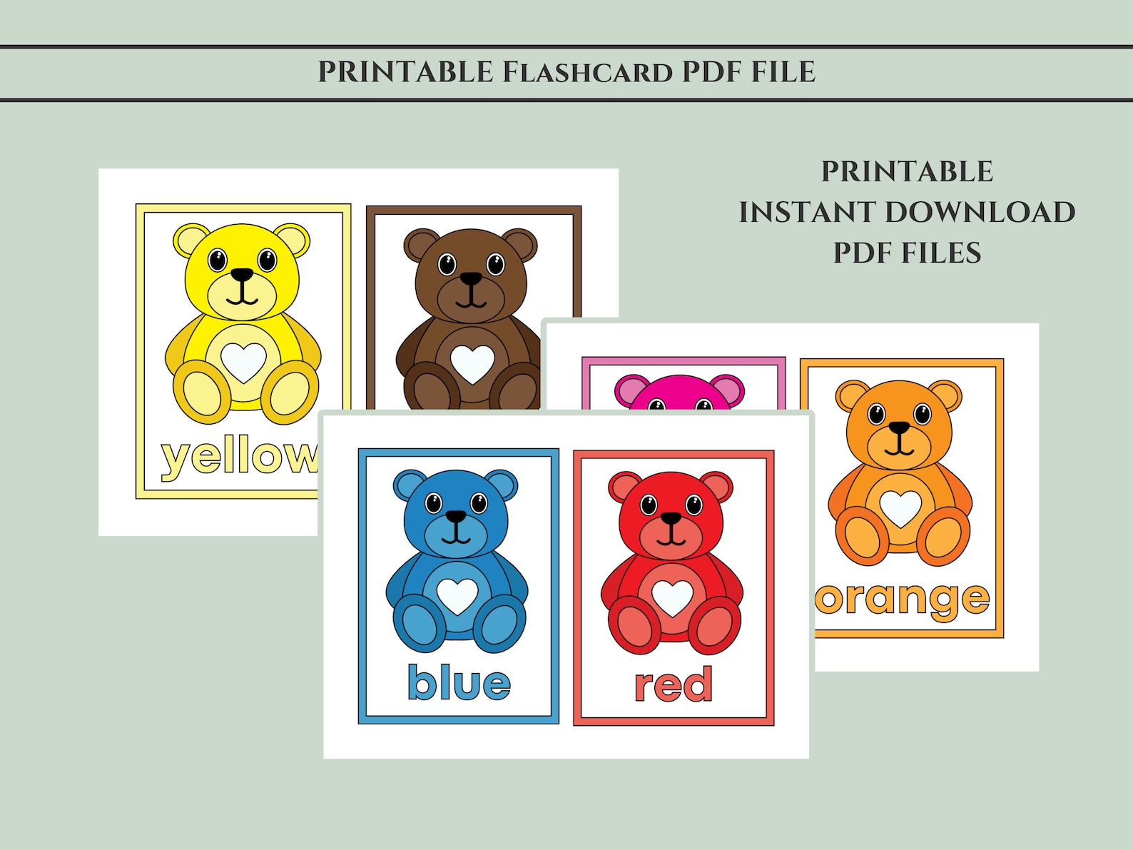 Printable Learning Flash Card, Kids School Educational Flashcard ...