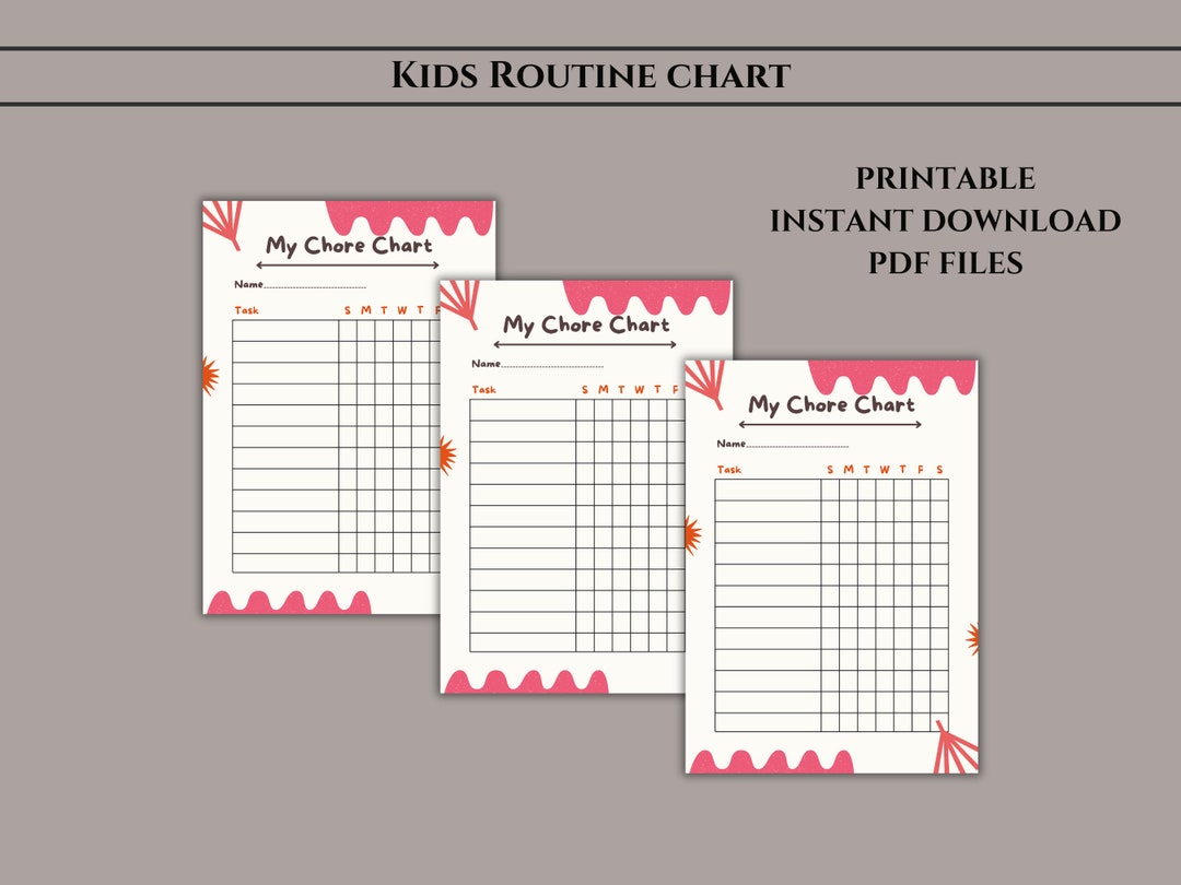 Daily Routine Chart for Kids, Toddler Routine Chart, Home School ...