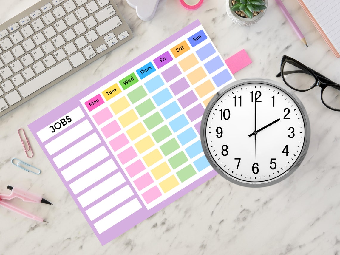 Daily Routine Chart for Kids, Toddler Routine Chart, Home School ...