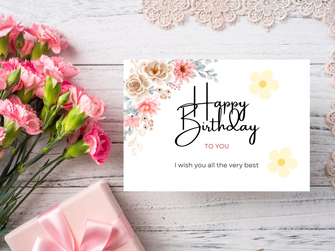 Printable Happy Birthday Greetings Card, Card of Appreciation ...