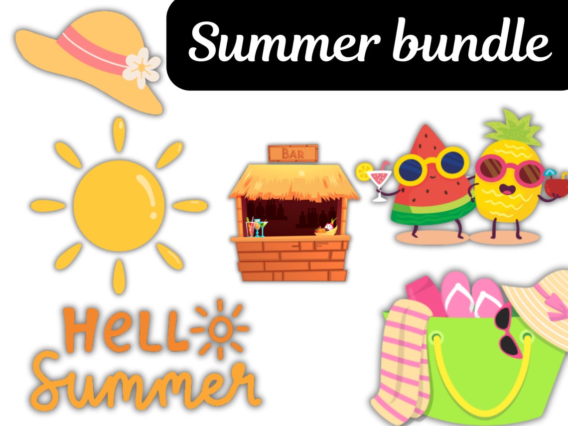 Digital Clipart, Summer Clipart, Summer Png, Clipart Bundle, High ...