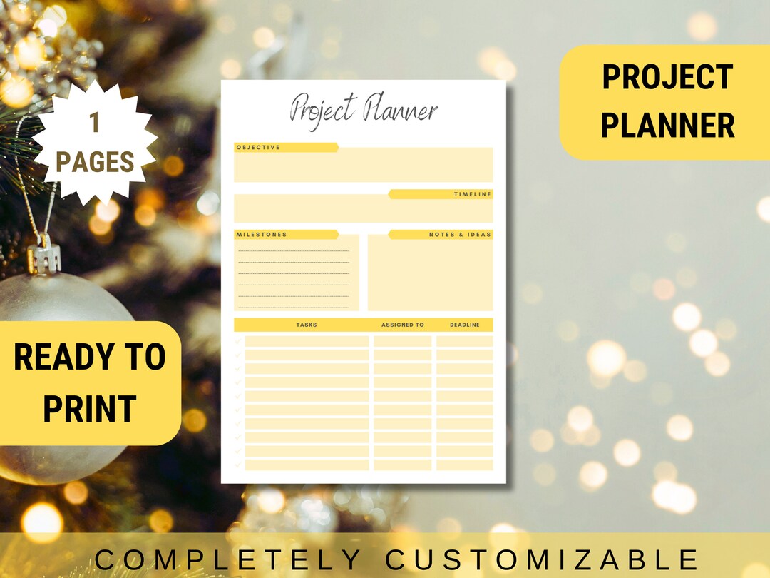 Project Planner Canva Template: Objectives, Timelines (instant Download ...