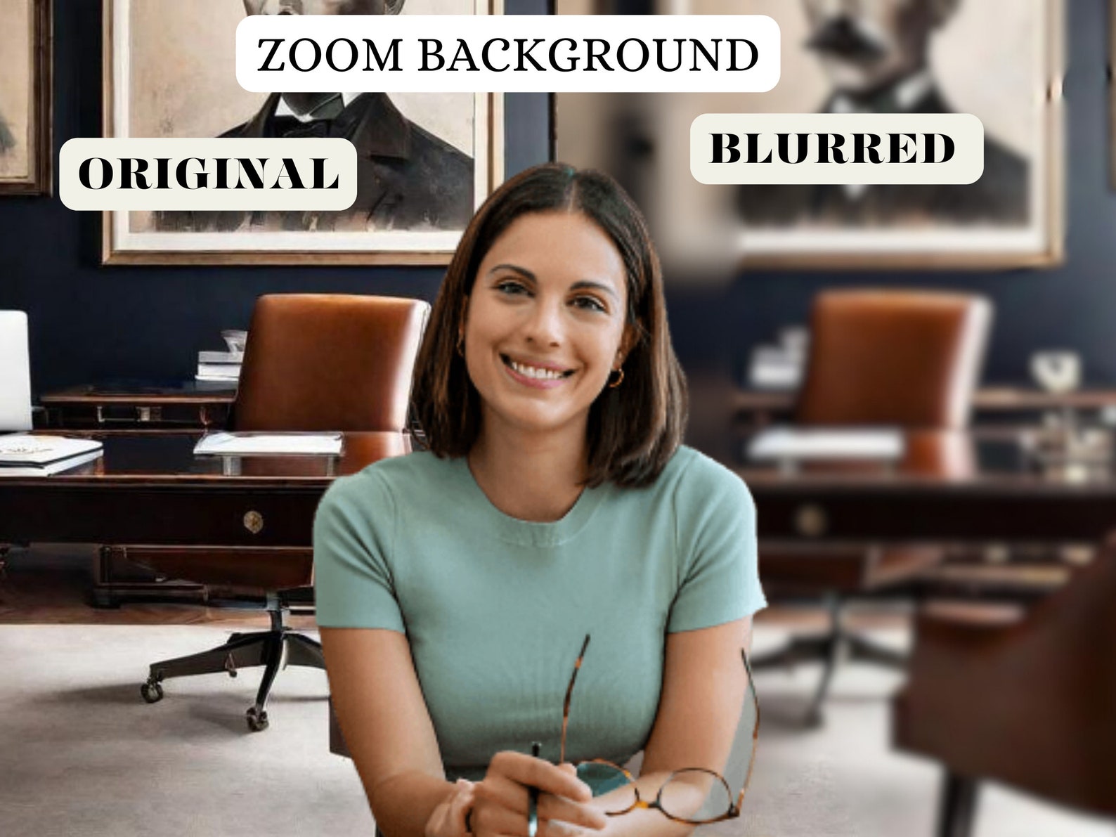 Virtual Background Zoom Background Home Office Background Living Room ...