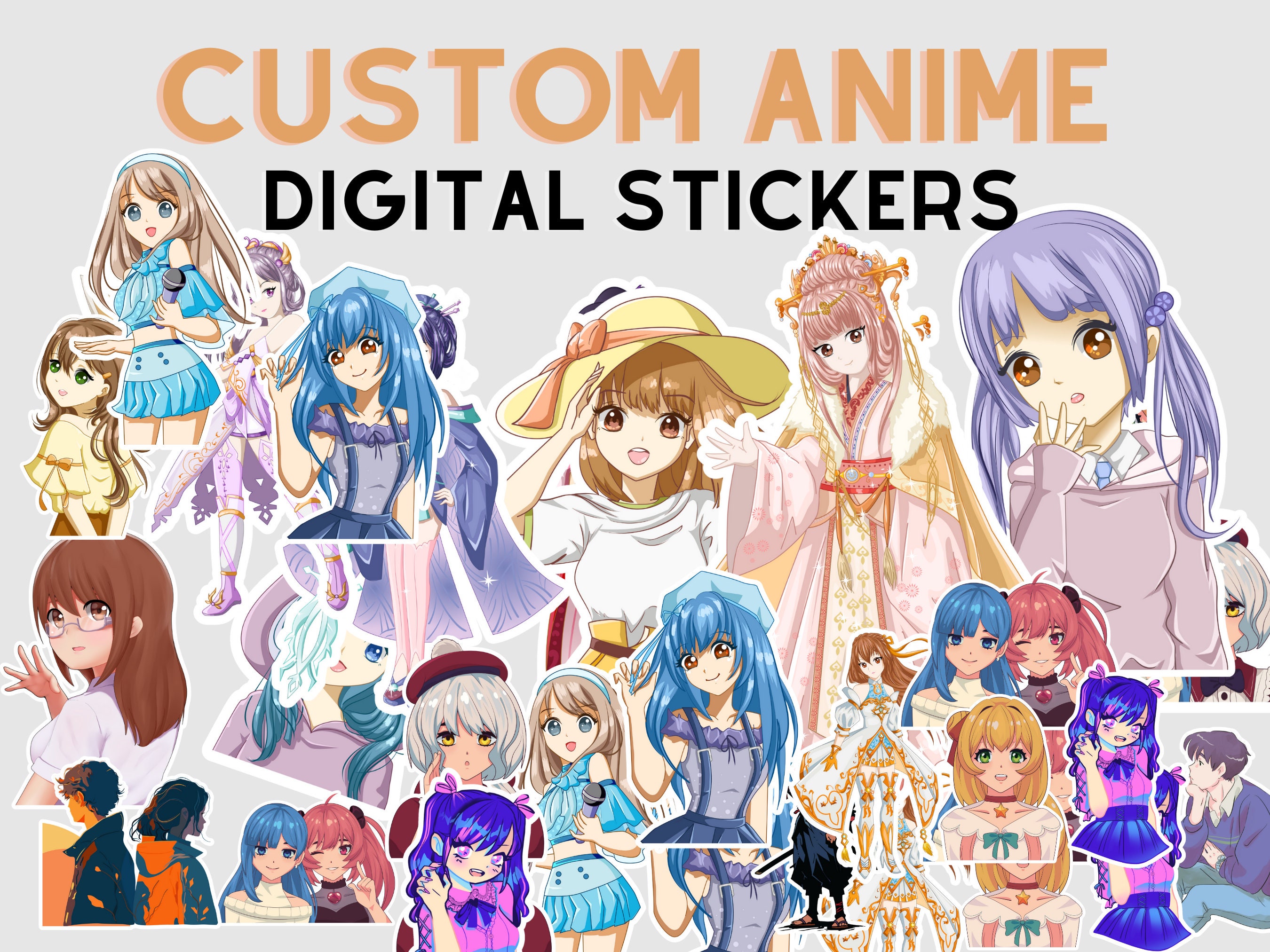 ANIME DIGITAL STICKERS| Digital Stickers for Anime| Bundle Pack ...