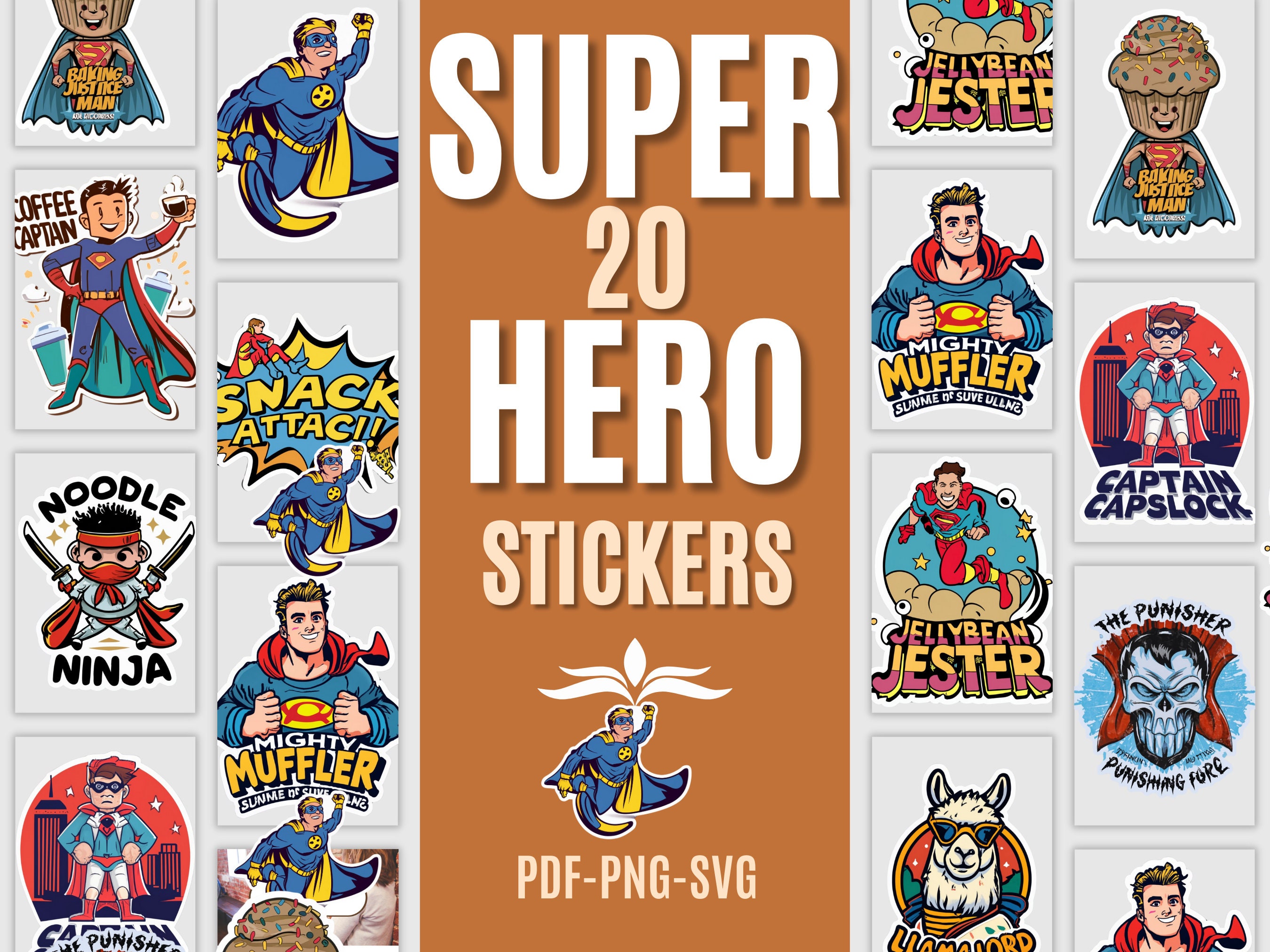 SUPERHERO DIGITAL STICKERS| Digital Stickers for Superhero| Bundle Pack ...