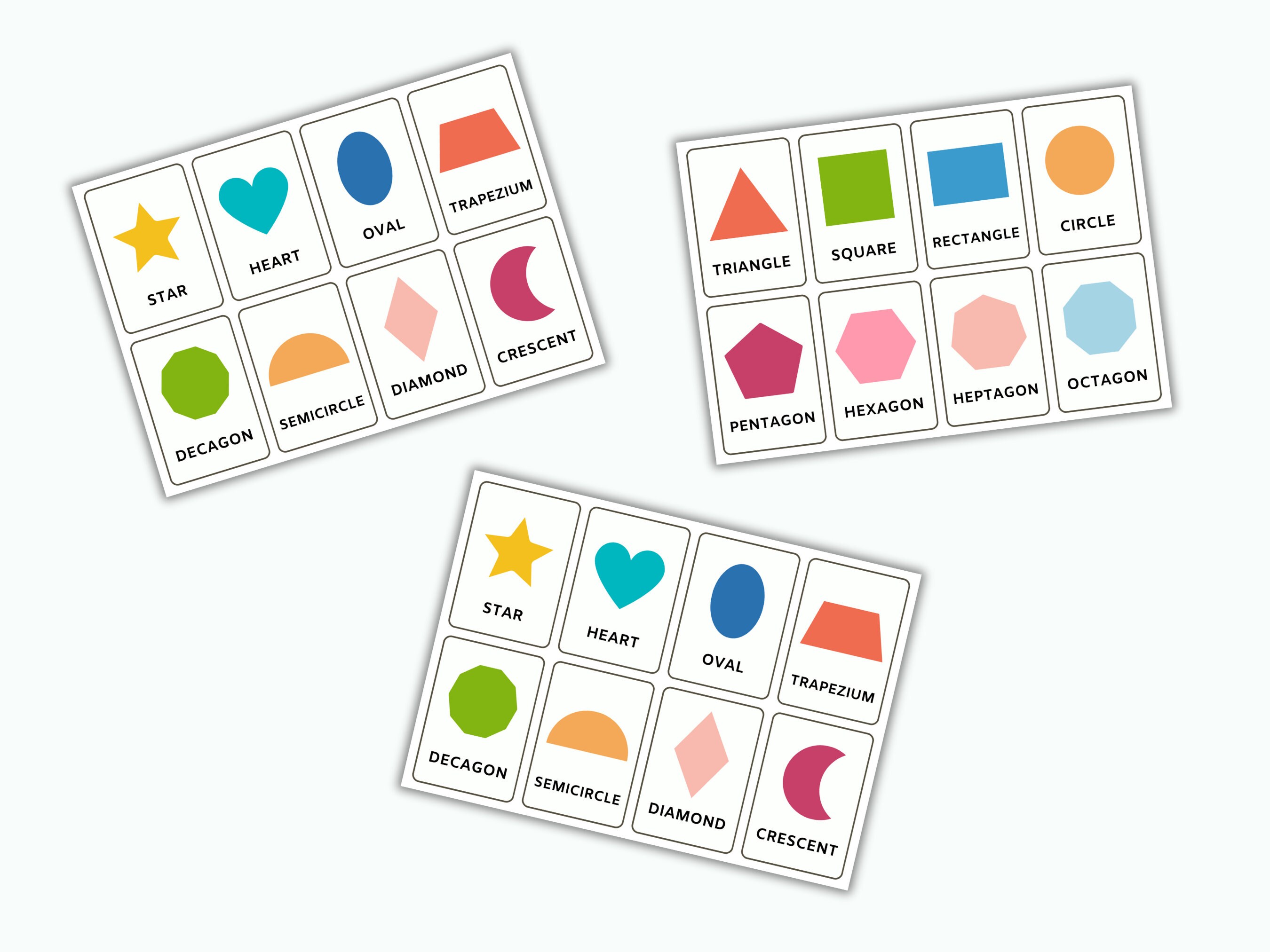 Printable Different Shapes Flash Card, Pre Montessori Material ...