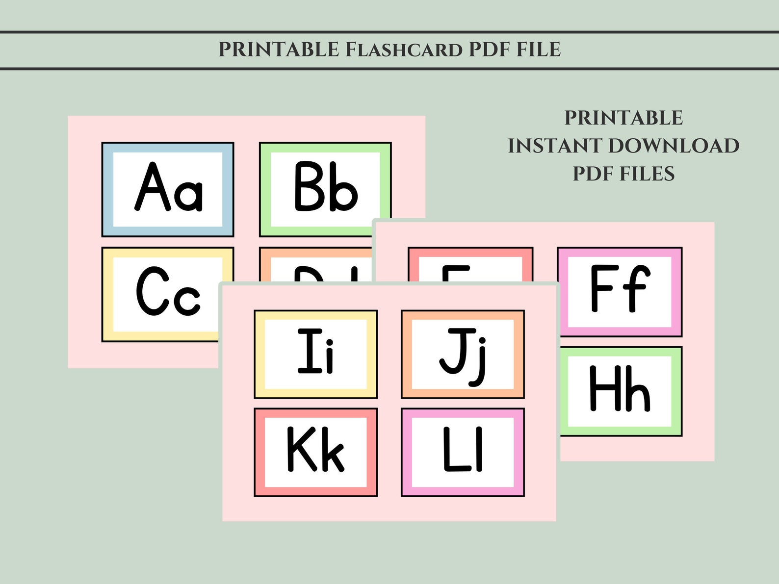 Printable Learning Flash Card, Kids School Educational Flashcard ...