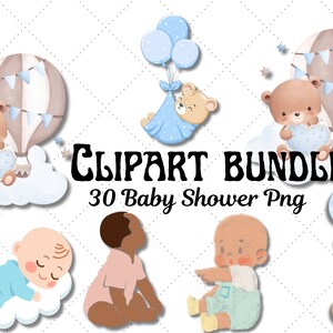 Digital Clipart, Baby Shower Clipart, Baby Shower Png, Clipart Bundle ...